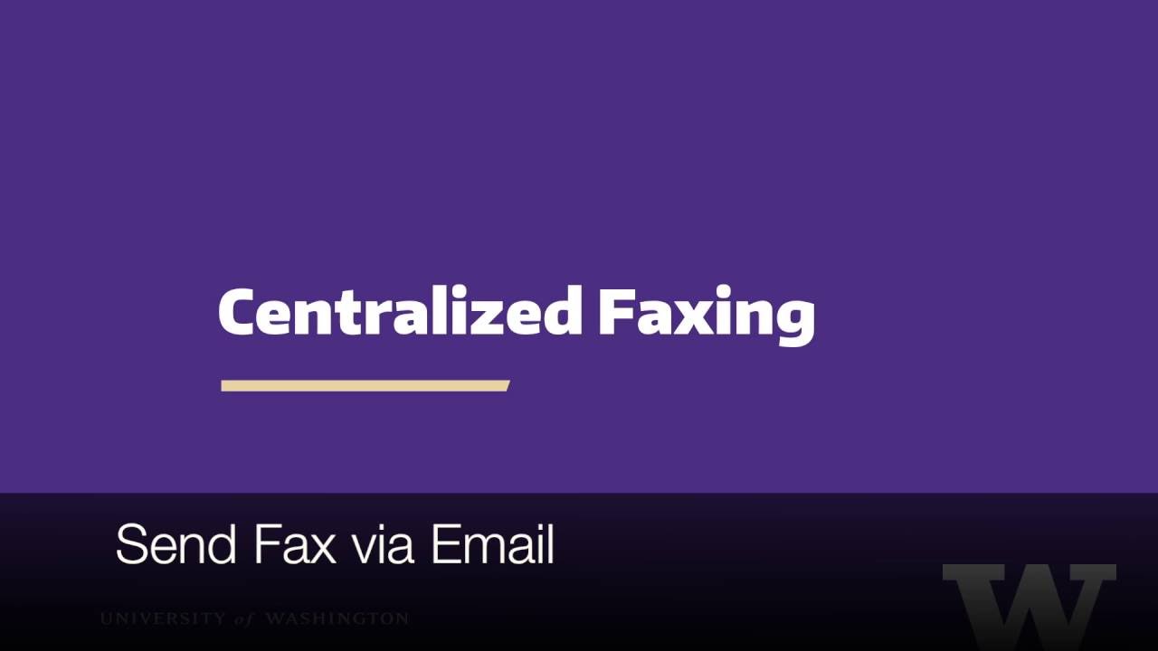 Centralized Faxing via Email - YouTube