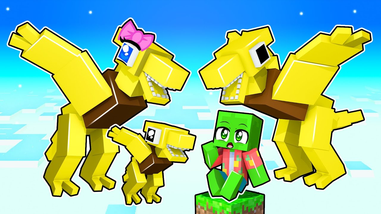 One Block SKYBLOCK with YELLOW FAMILY in Minecraft! - YouTube