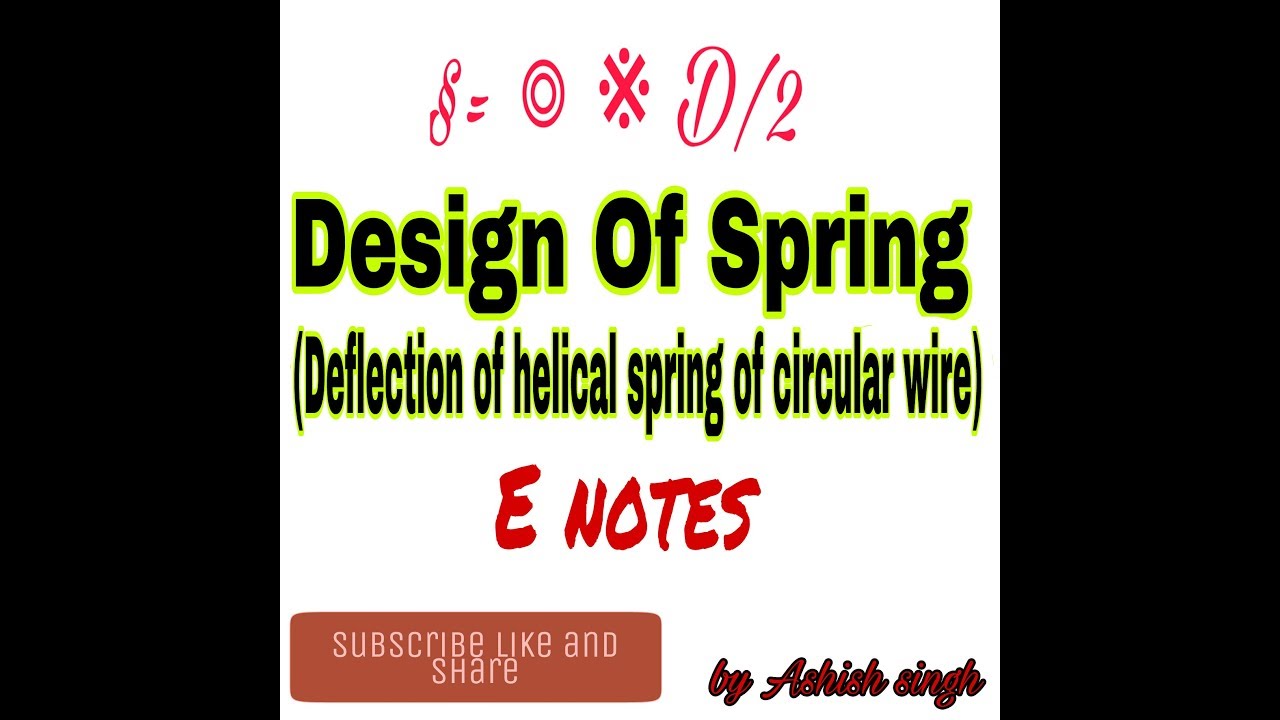 Deflection of helical spring of circular wire,part=4,MD-1 - YouTube