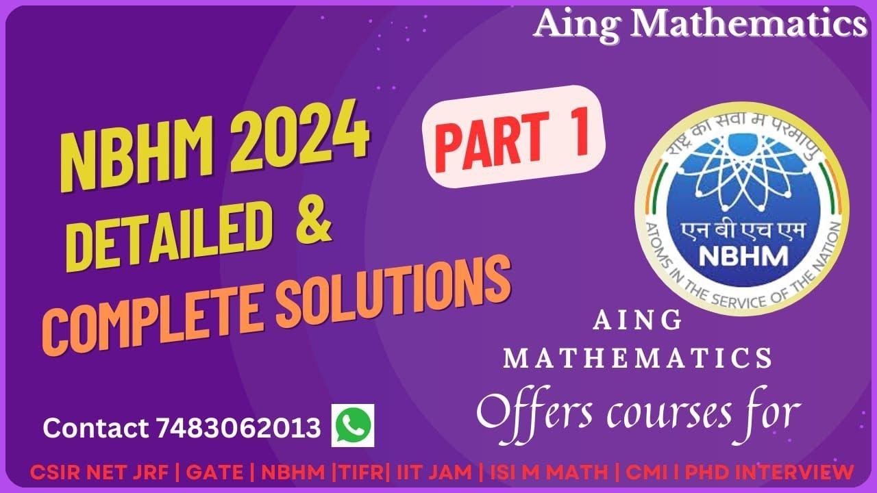 NBHM 2024 Complete Solution PART 1 - YouTube