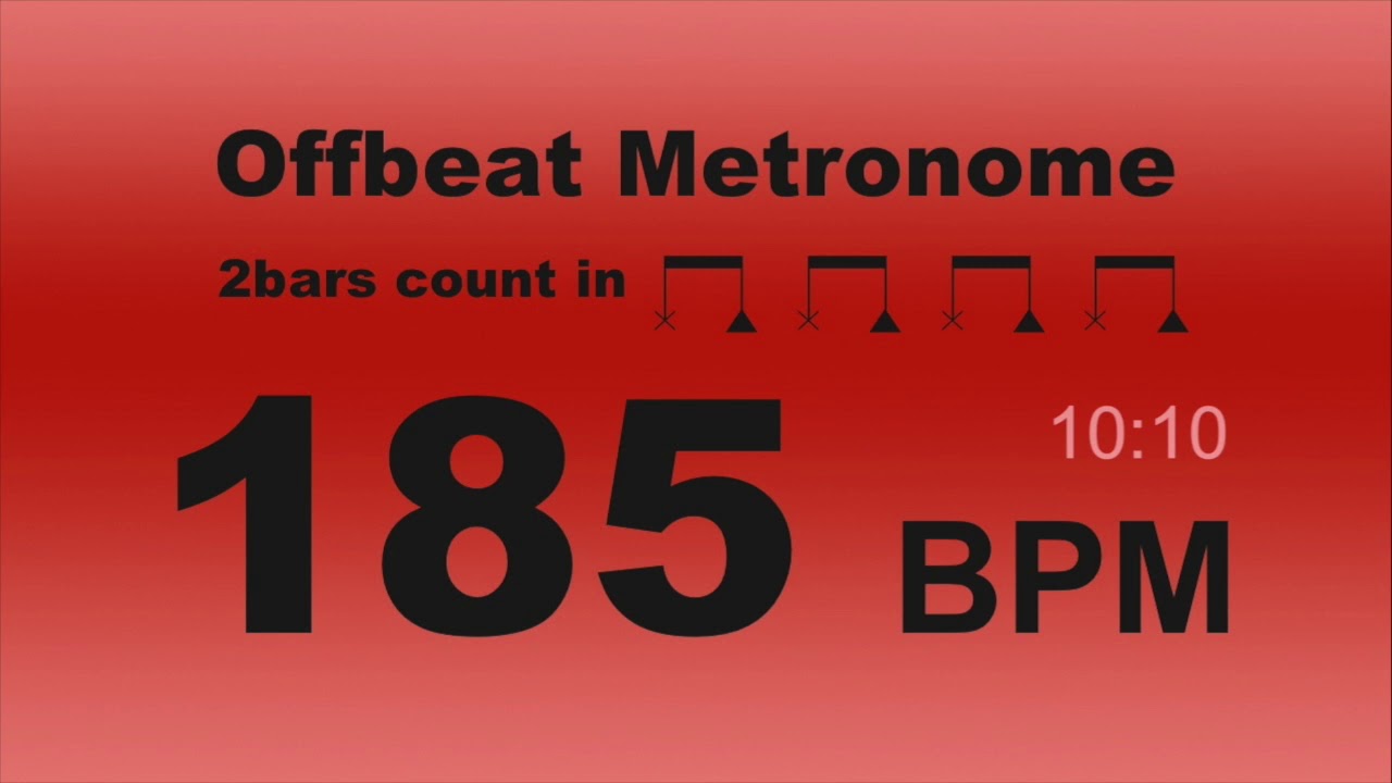 Offbeat Metronome BPM=185 - YouTube