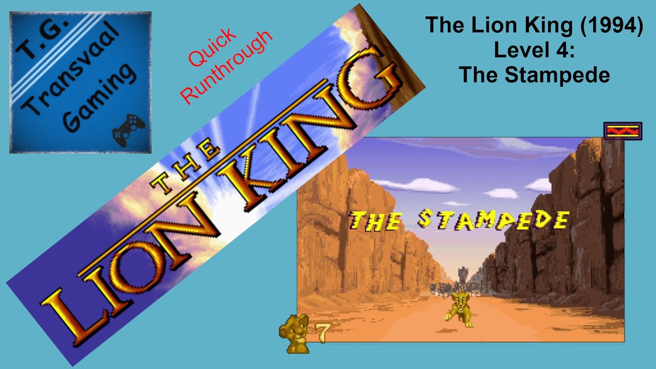 The Lion King (1994) - Level 4 - The Stampede - YouTube