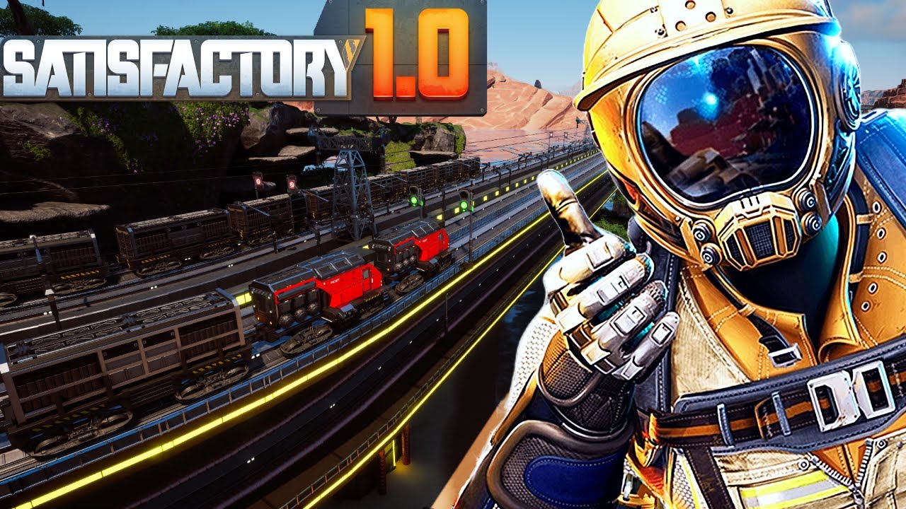 Building the ULTIMATE TRAIN SYSTEM in Satisfactory 1.0! with Blueprints ...