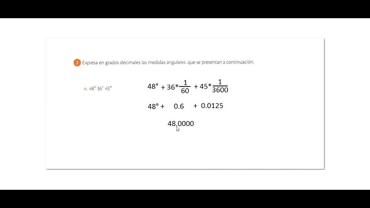 convertir grados sexagesimales a decimales - YouTube