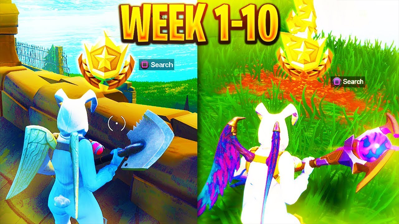ALL Week 1-10 Battle Star LOCATIONS Season 5! (Collect ALL 17 Battle ...