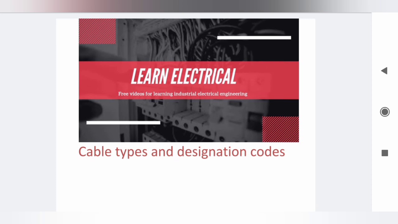 Basics of Electrical Cable- Cable types and Code Designation (Code ...