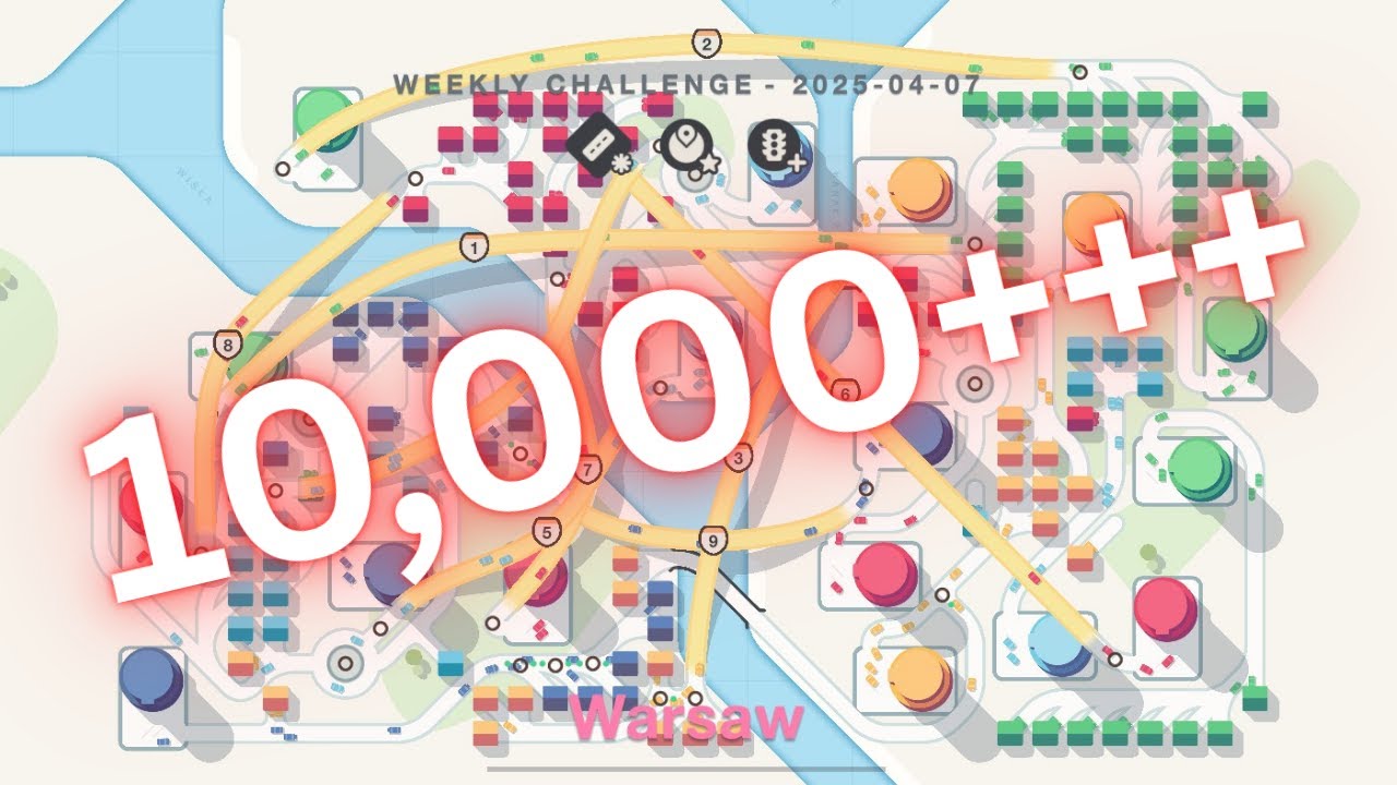 i got over 10,000 in the Warsaw mini motorways weekly challenge (7/4 ...