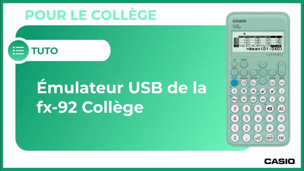 Mini TUTO : Émulateur sur clé USB de la calculatrice CASIO fx-92 Collège - YouTube