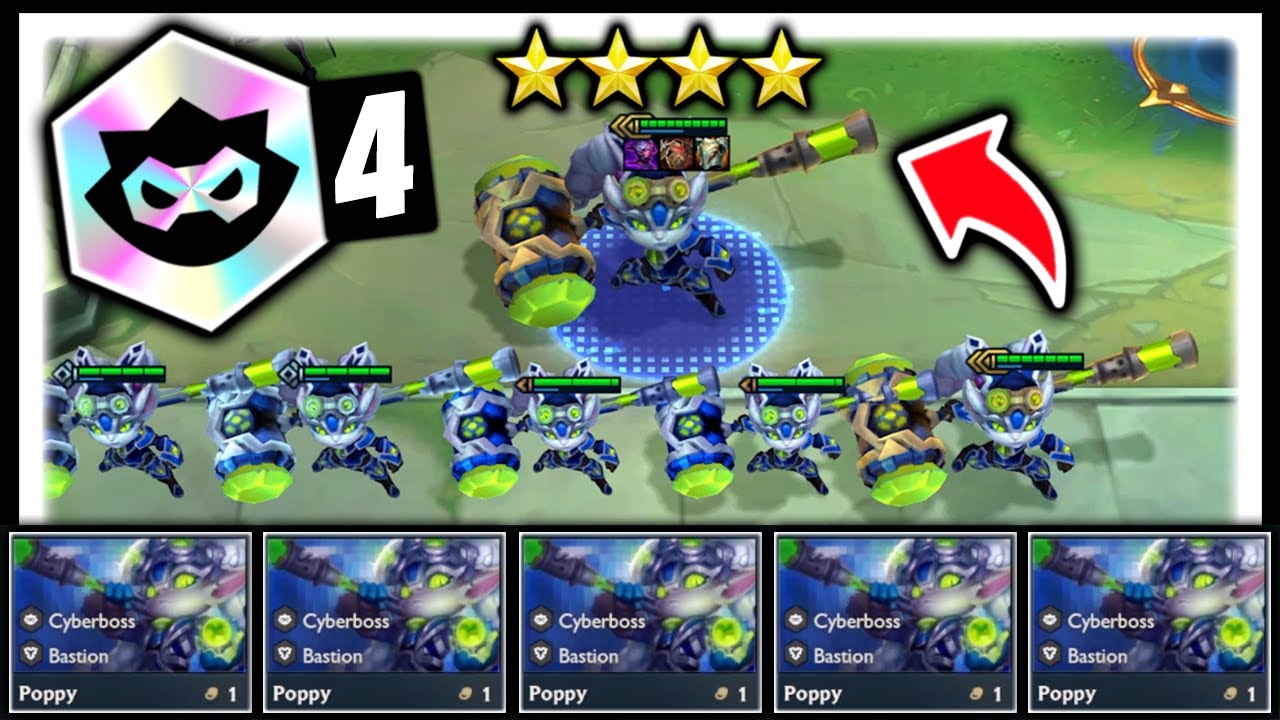 NEW 4 STAR POPPY is a HUGE CYBERBOSS in TFT SET 14! I Teamfight Tactics ...