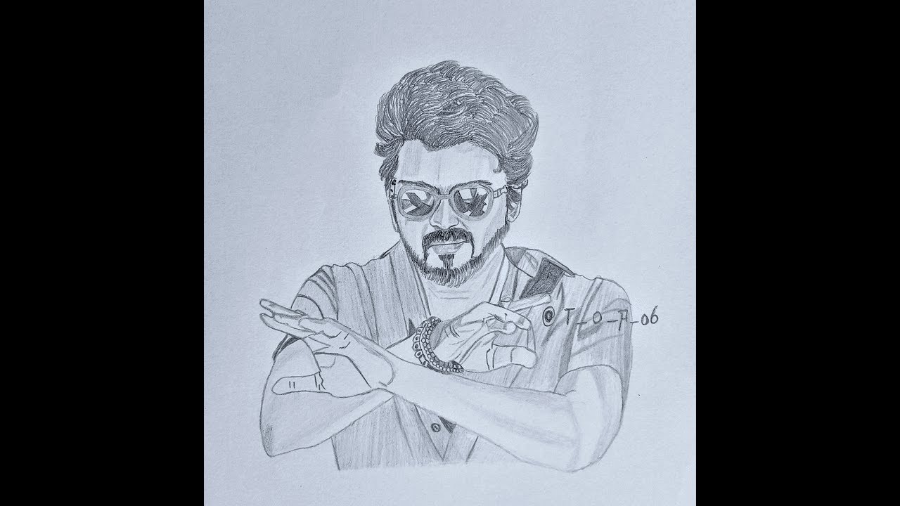 How to Draw Thalapathy Vijay 🔥 | Actor Vijay Easy Drawing #art #vijay # ...
