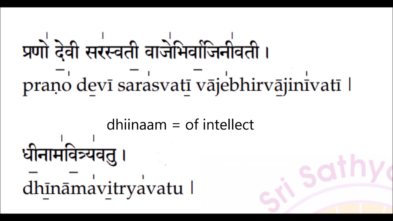 Prano Devi Sarasvati Rig Veda Word to Word Meaning and Commentary - YouTube