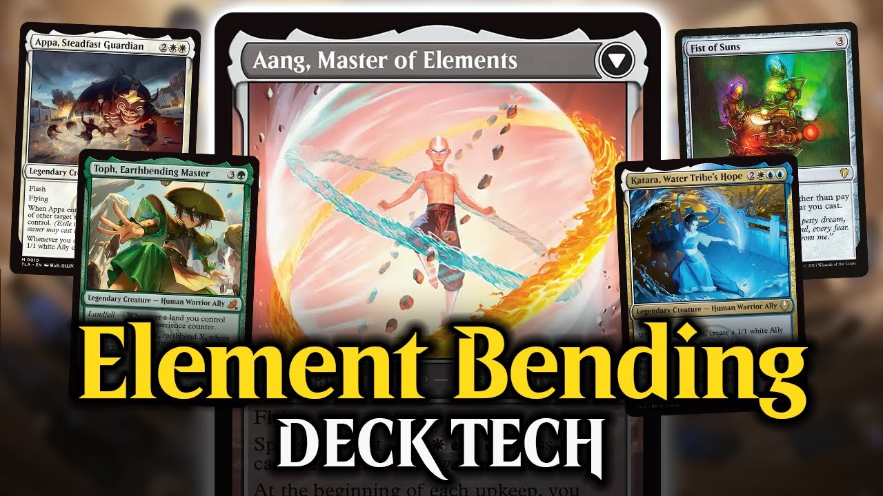 Aang, Master of Elements – 5 Colour Element Bending Deck Tech (Free ...
