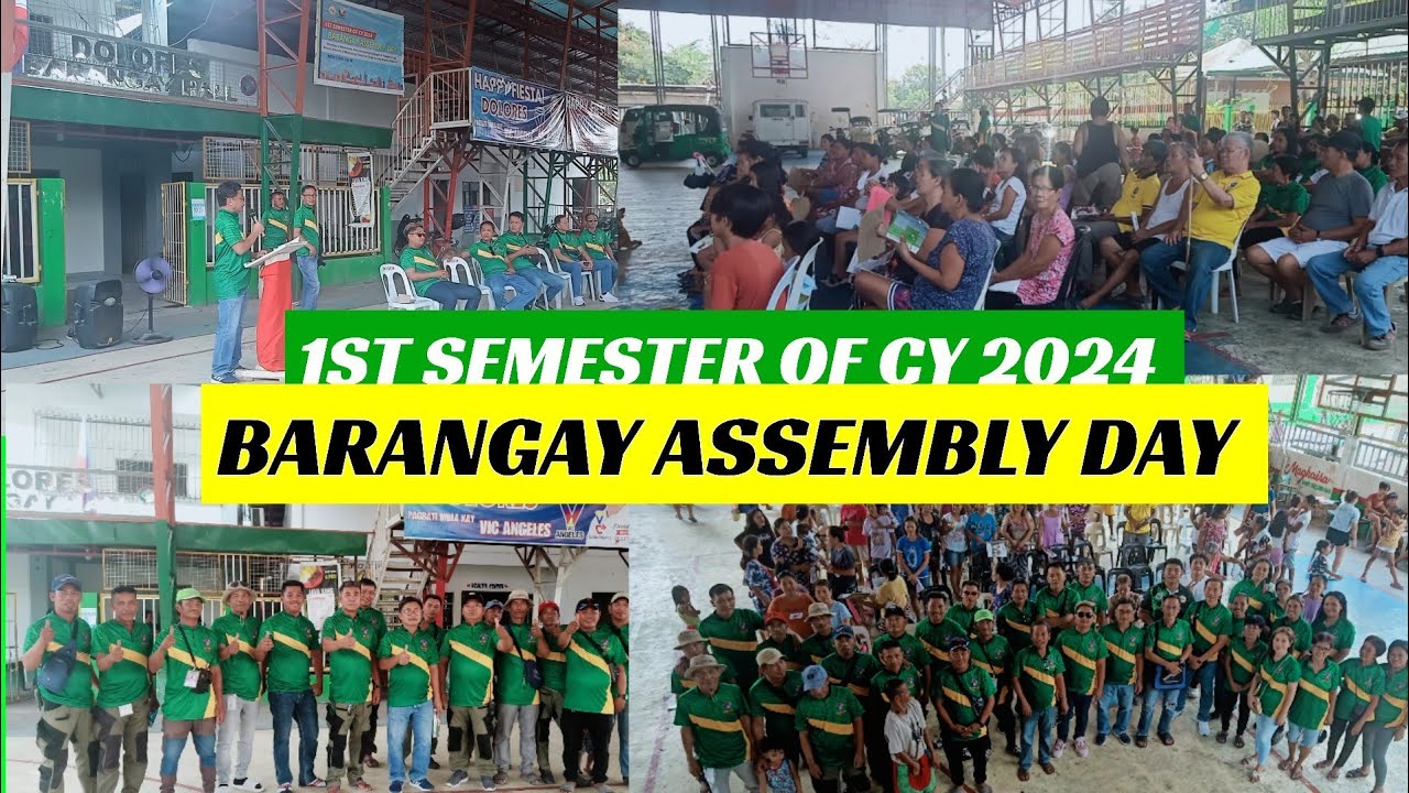 1ST SEMESTER OF CY 2024 BARANGAY ASSEMBLY DAY - YouTube