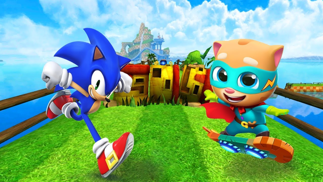 Sonic Dash vs Talking Tom Hero Dash Two screens - New Update 2020 ...