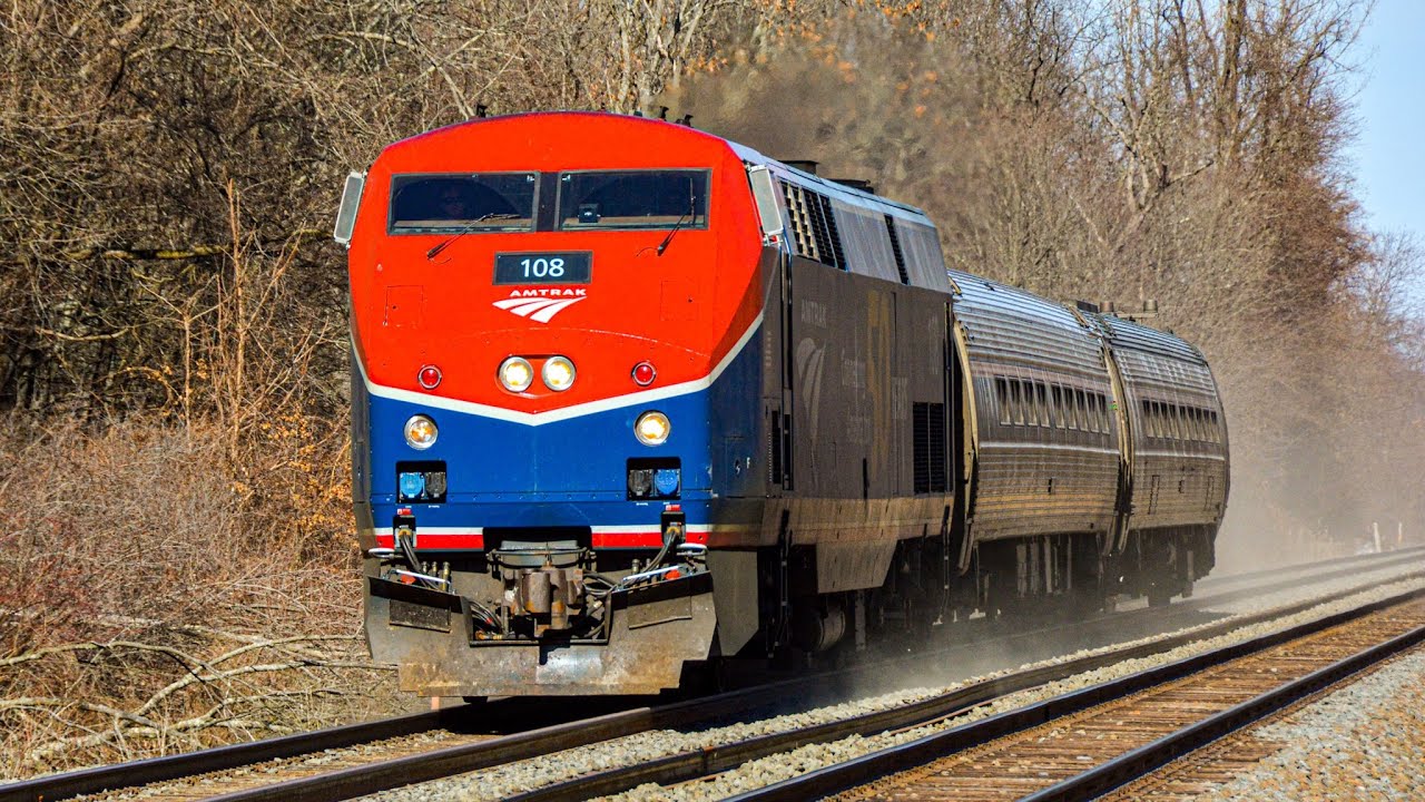 2 Weekends of Railfaning Amtrak with 50th Anniversary Engine 108 (2/12 ...