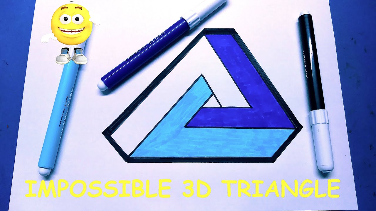 Very Easy 3D Drawing Triangle | How To Draw Optical Illusion 3d ...