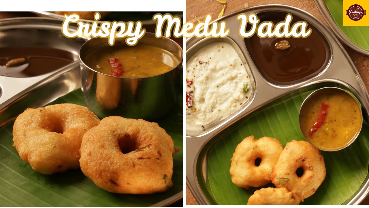 Vada Recipe| Crispy Medu Vada w/jaggery dip | உளுந்து வடை | Cooking ...