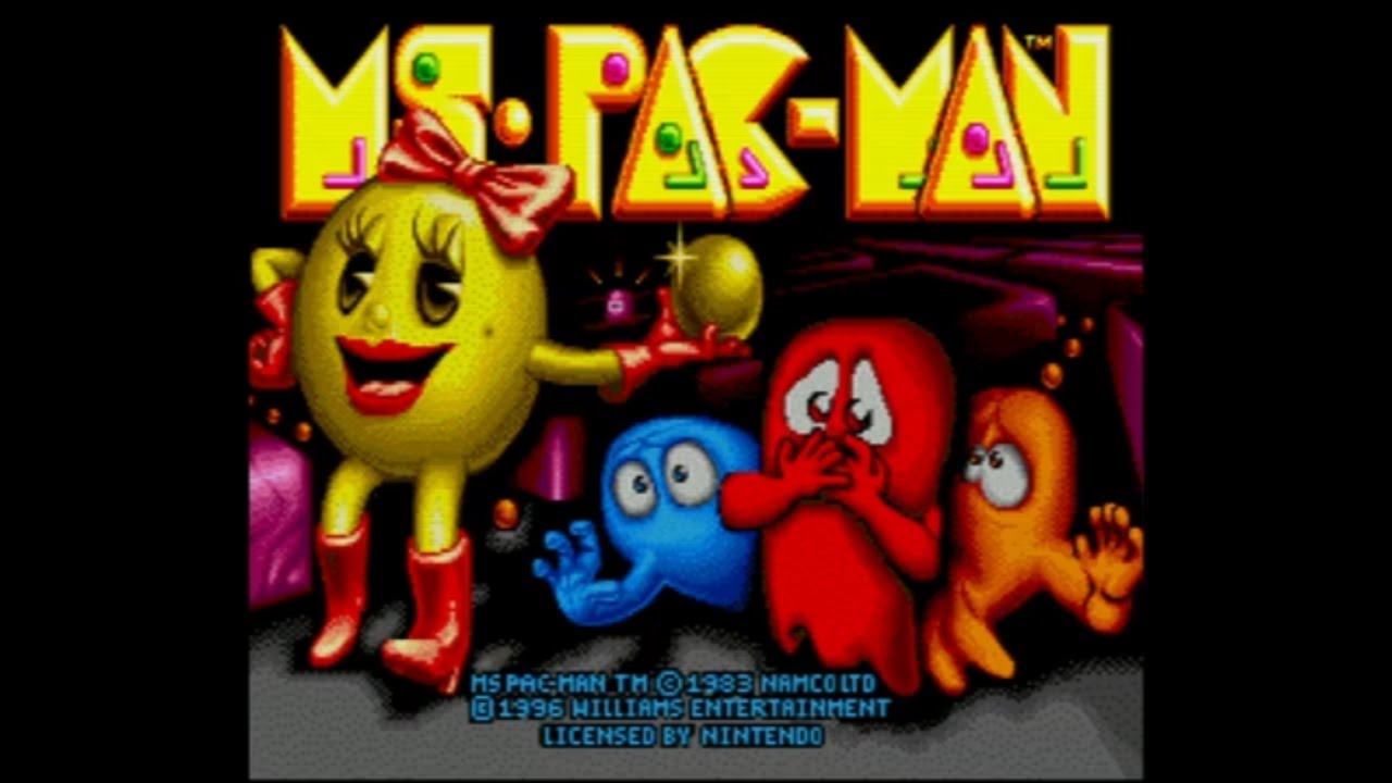 Ms. Pac-Man - Super Nintendo Entertainment System - Intro & Title ...