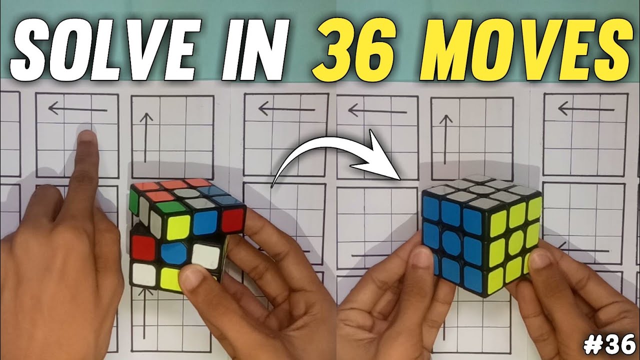 Rubik's Cube Solve in 36 MOVES 😱 - YouTube