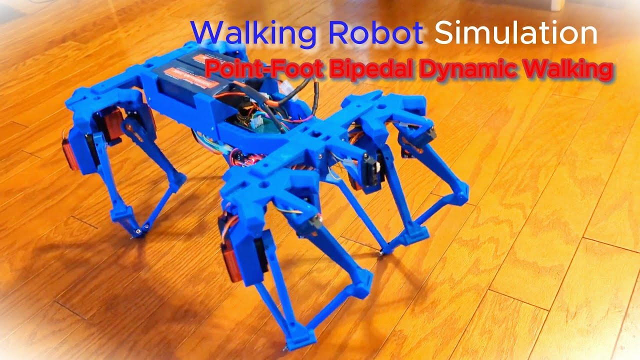 Walking Robot simulation point- point Dynamic project - YouTube