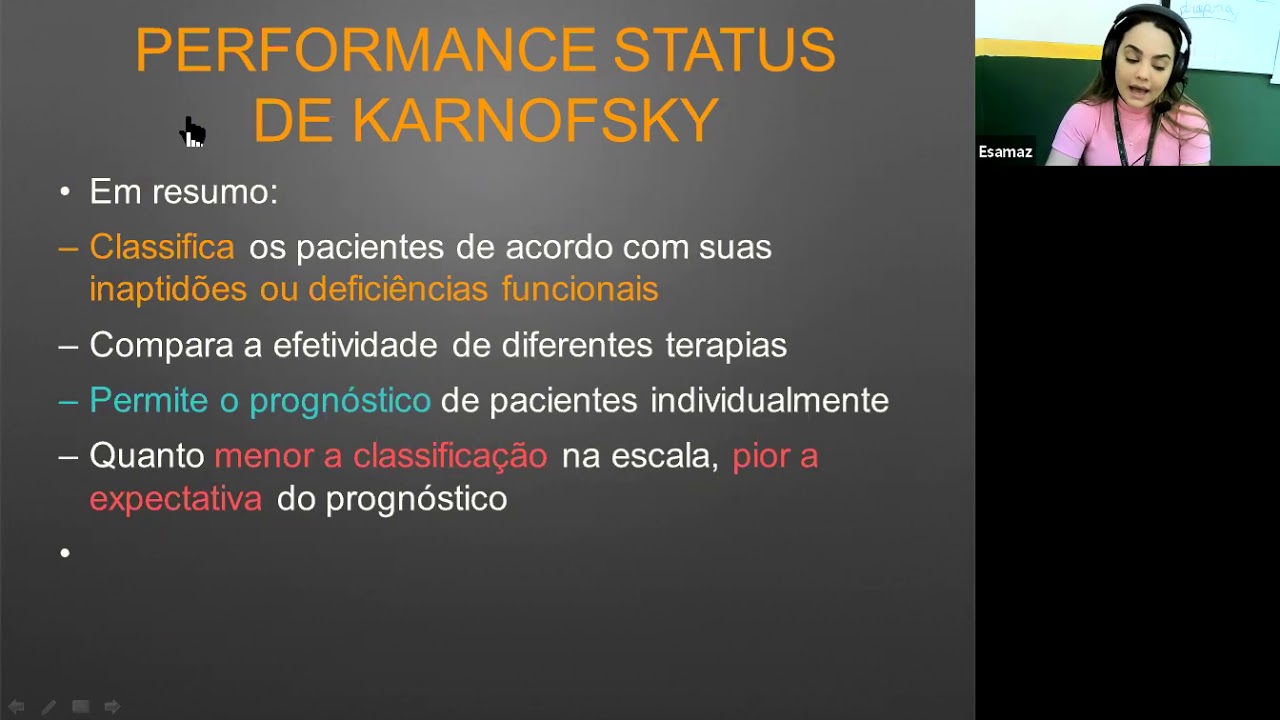 PERFORMANCE STATUS NO PACIENTE ONCOLÓGICO - YouTube