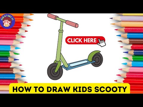 How to draw kids scooty|Easy scooty drawing |@HubofkidsPS # ...
