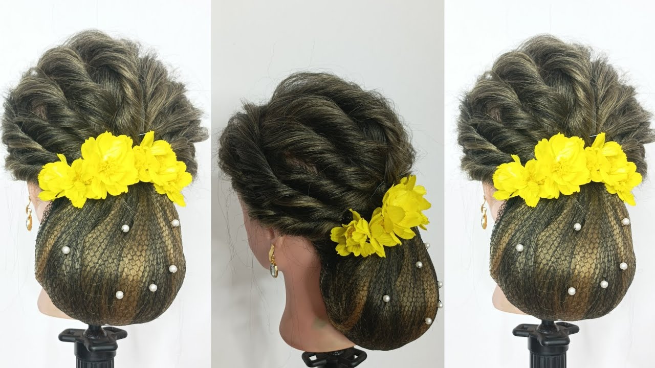 "Day 08 Basic Hairstyle Course🎀🌷Pot Bun Haistyle | Pollings Variation ...