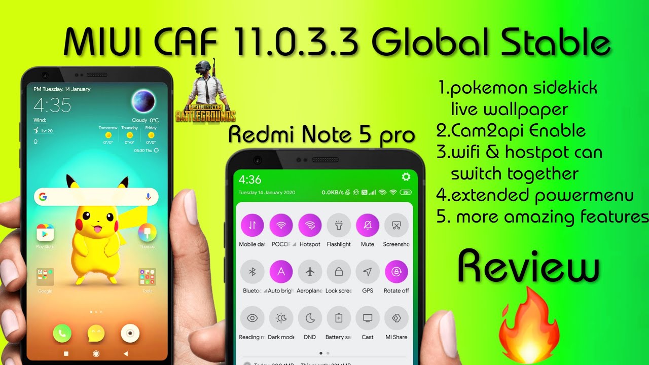MIUI CAF 11.0.3.3 Global Stable for Redmi Note 5 Pro Review | Pokemon ...