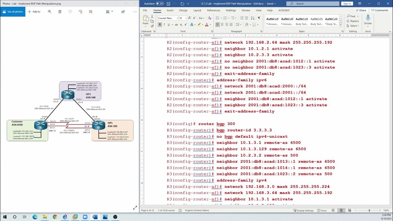 12.1.2 Lab - Implement BGP Path Manipulation - ILM - YouTube