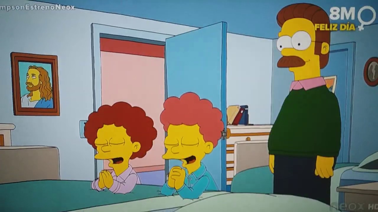 Los Simpson en Español🇪🇸-Flanders dice a sus hijos que piensen en su ...