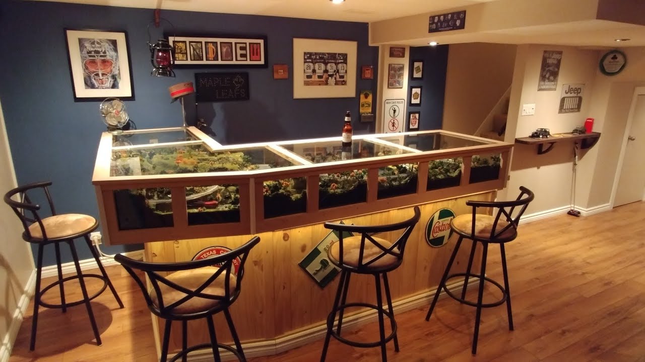 N scale layout in a bar - YouTube