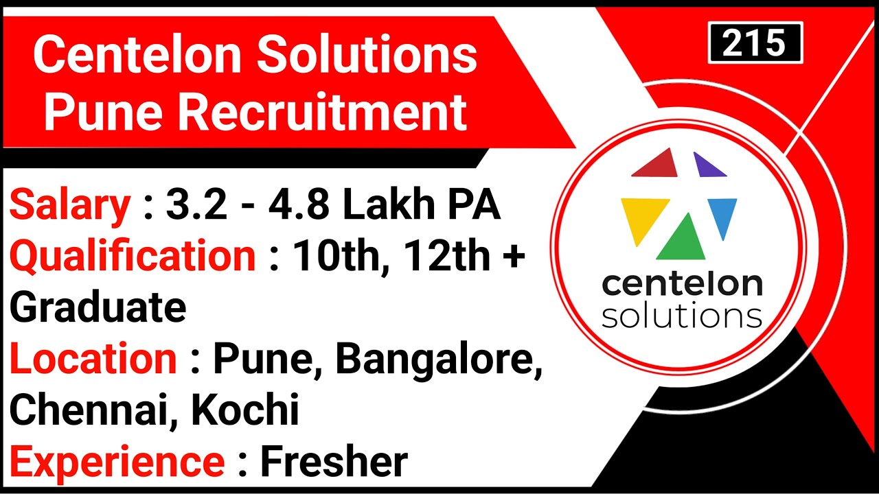 Centelon Solutions Pune Recruitment | Centelon Solutions Associate Job | Associate Pune Jobs ...