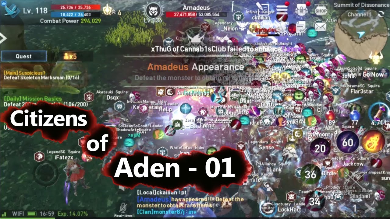 Lineage 2 Revolution Aden 01 Citizens New World Boss Amadeus GamePlay ...