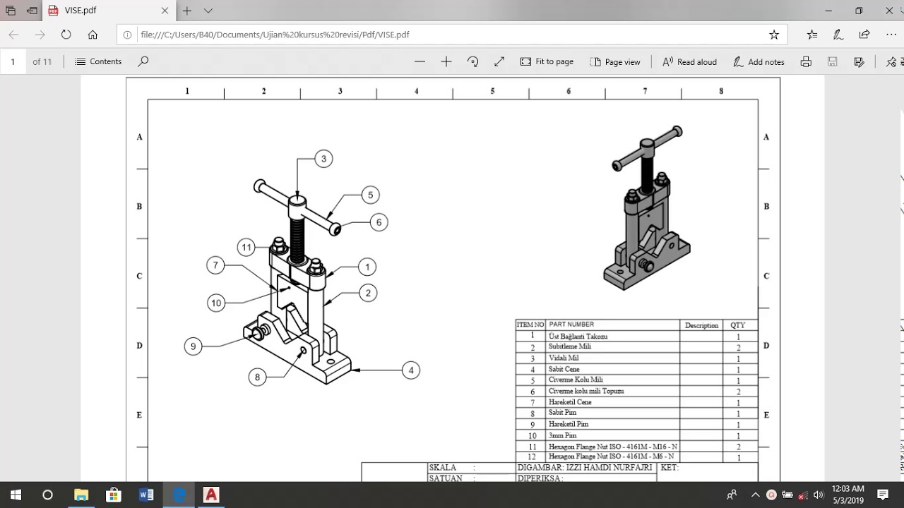Tutorial AutoCAD ( vise part2) - YouTube