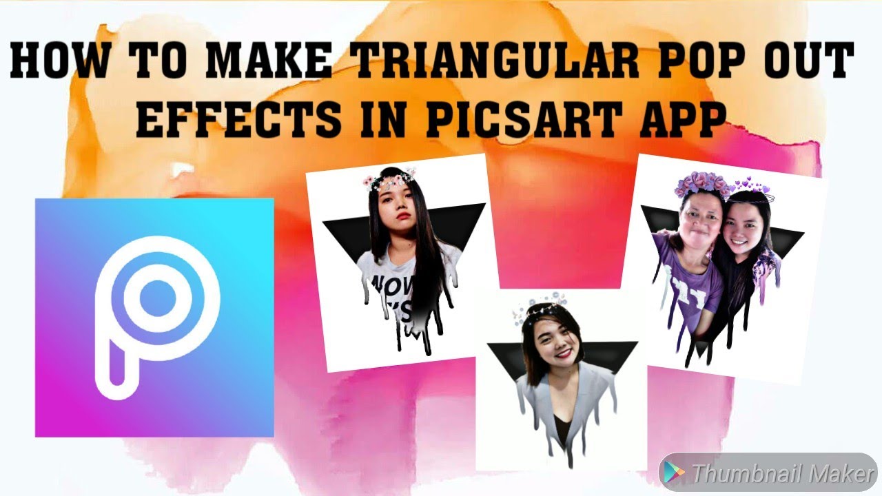 HOW TO MAKE TRIANGULAR POP OUT EFFECTS IN PICSART APPS - YouTube