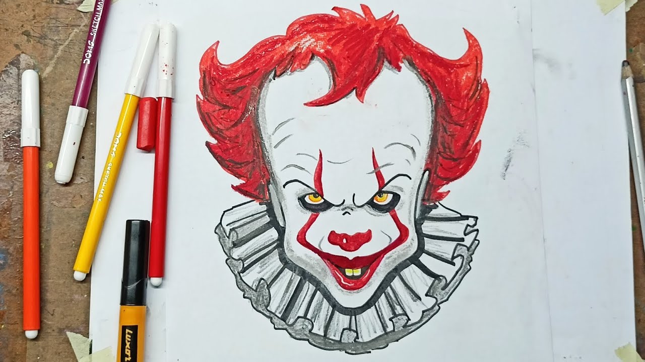 IT Clown drawing/Easy drawing of Pennywise from the movie It 2017 ...