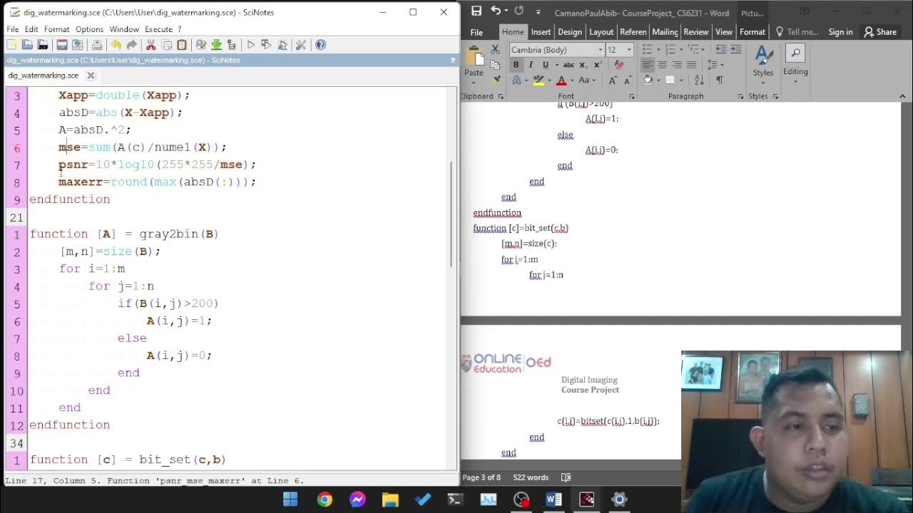Simple Digital Image Watermarking using Least Significant Bit (LSB) substitution in SCILAB - YouTube