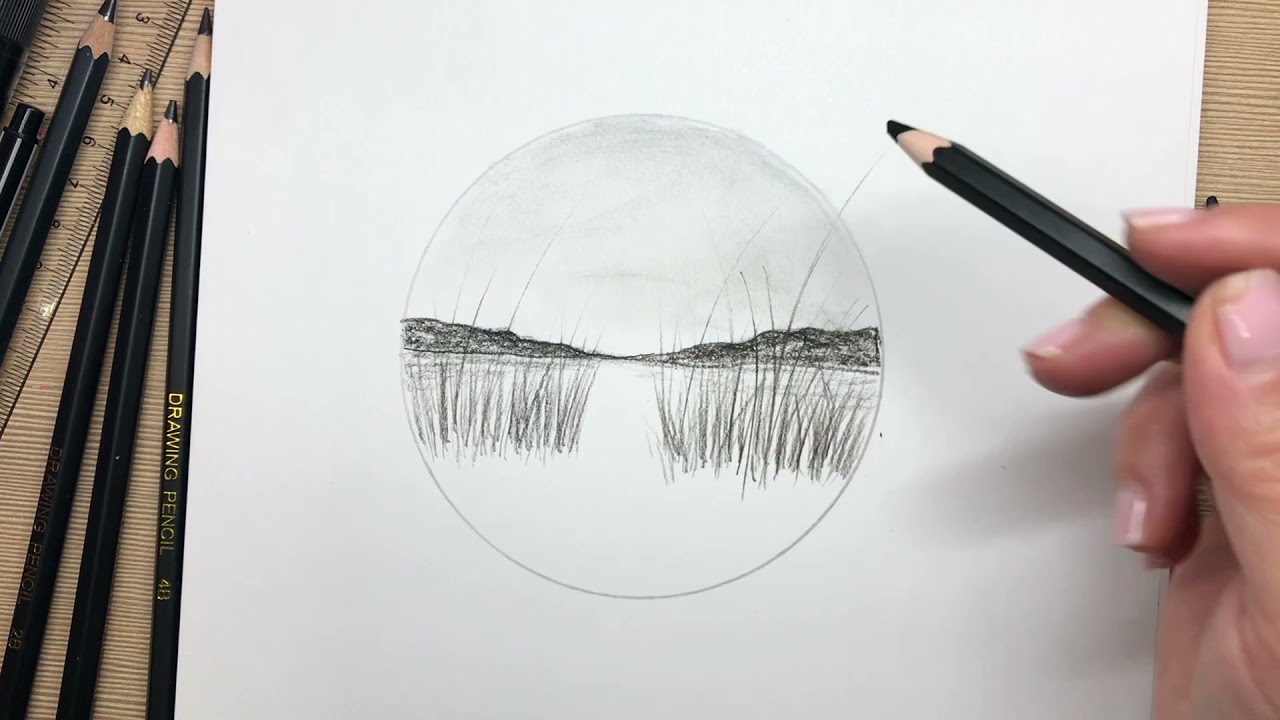 How to draw a beach in circle - YouTube