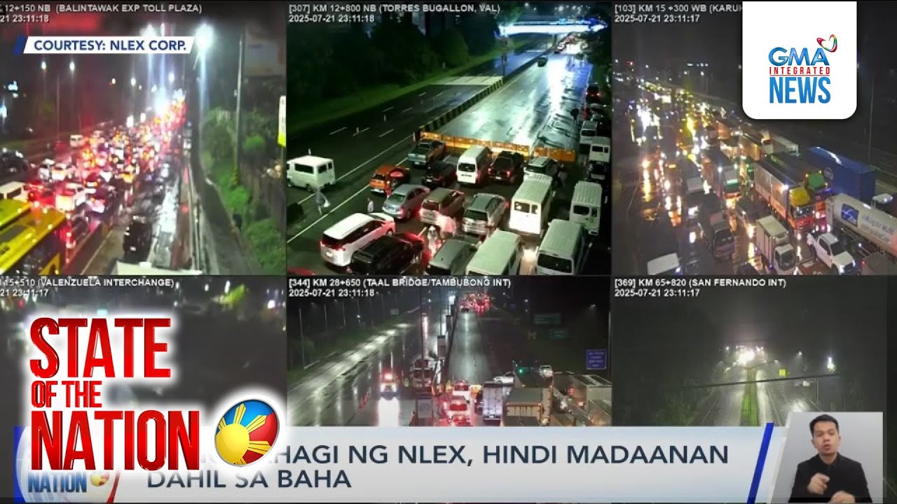 Ilang bahagi ng NLEX, hindi madaanan dahil sa baha | SONA - YouTube