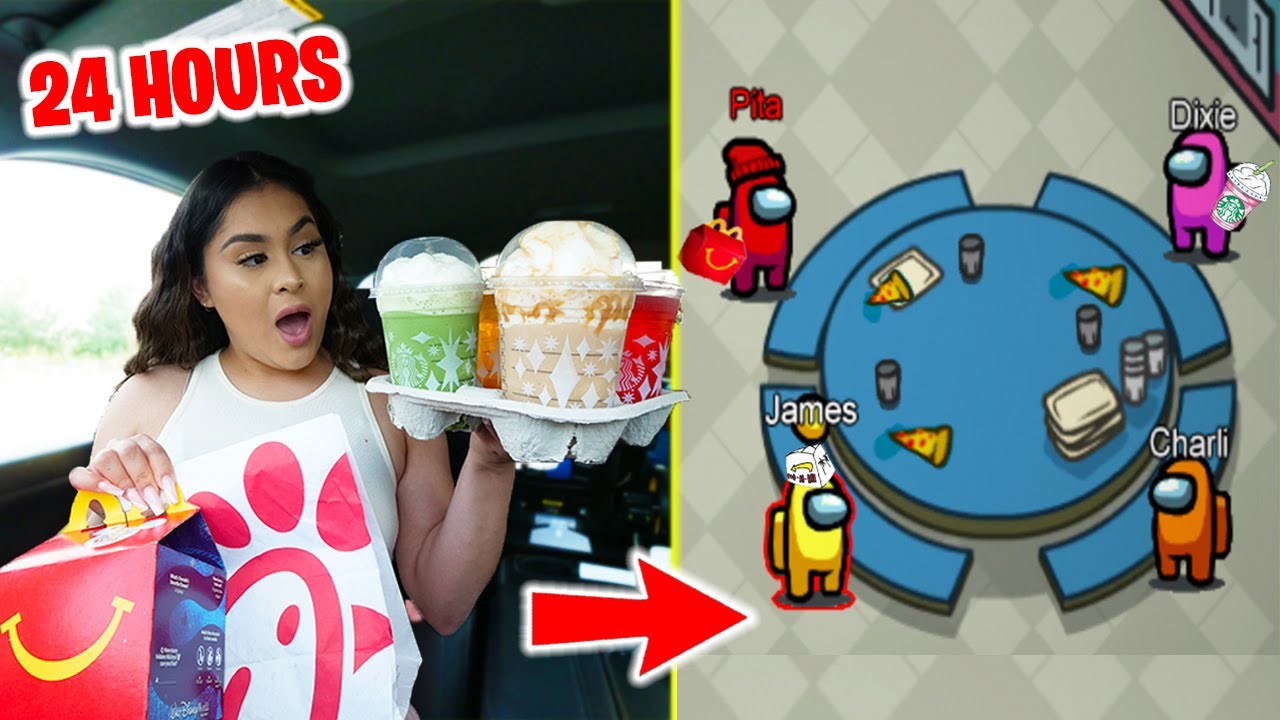 Among Us Picks MY FOOD for 24 HOURS! - YouTube