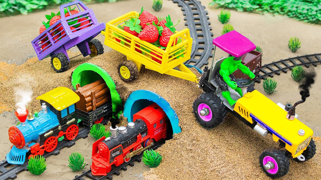 Diy tractor making bulldozer | Build tunnels to help trains | Heavy ...