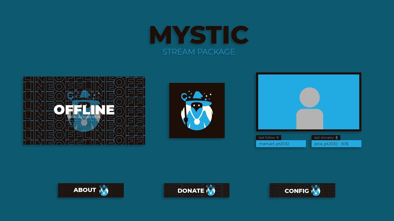 FREE TEMPLATE MYSTIC - Stream Package for Twitch, Mixer, Youtube and ...