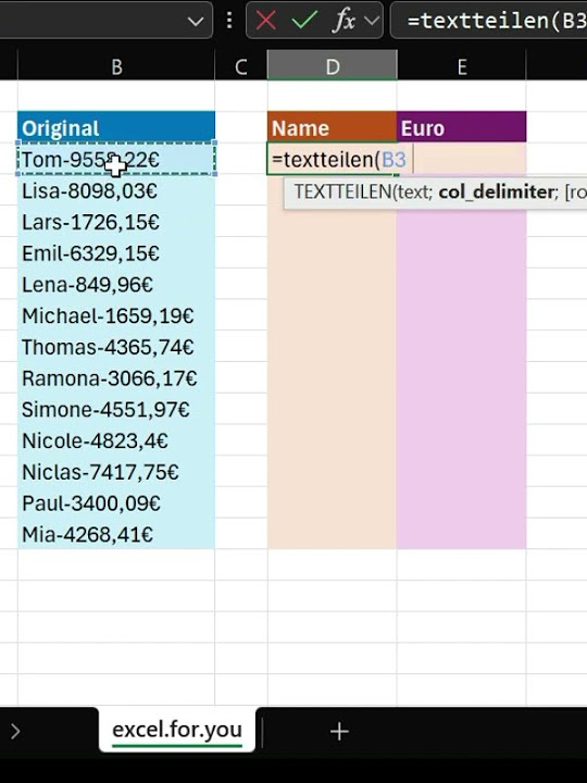 Text Aus Zelle In Excel Trennen🔥 Exceltips Exceltricks Excel Exceltutorial Microsoftexcel