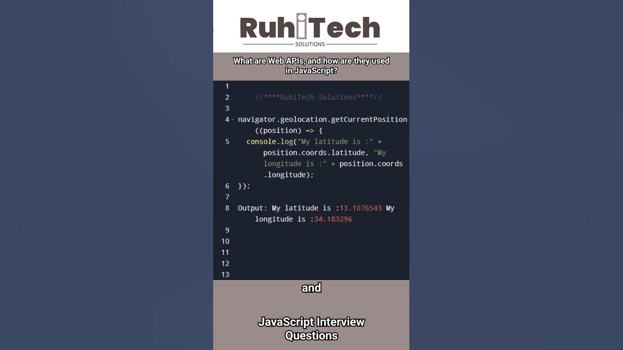 Javascript Web Api Javascriptinterviewquestions Javascripttutorial Javascript Job Youtube