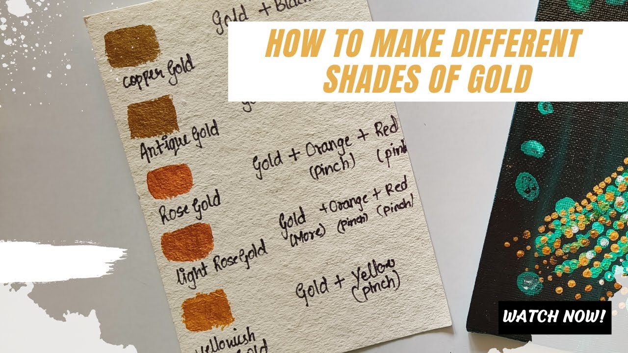 How to Make Different Shades of Gold | Primary Colors Mixing | Art by ...