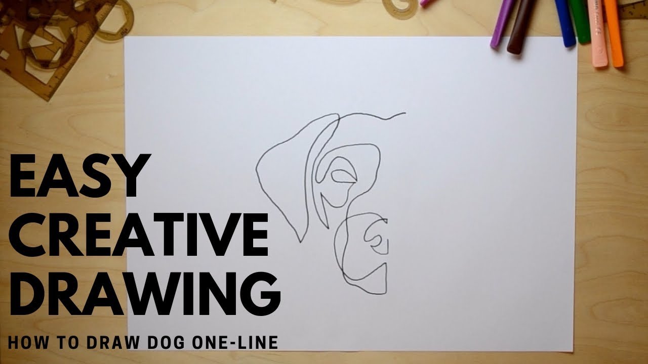 How to draw dog one-line - YouTube