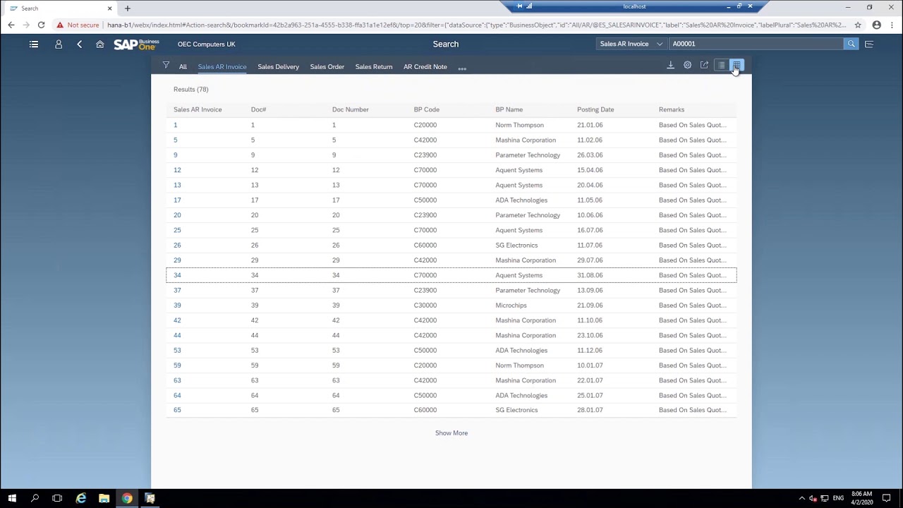 SAP Business One Version 10 Web Client Tour Part 1 - YouTube