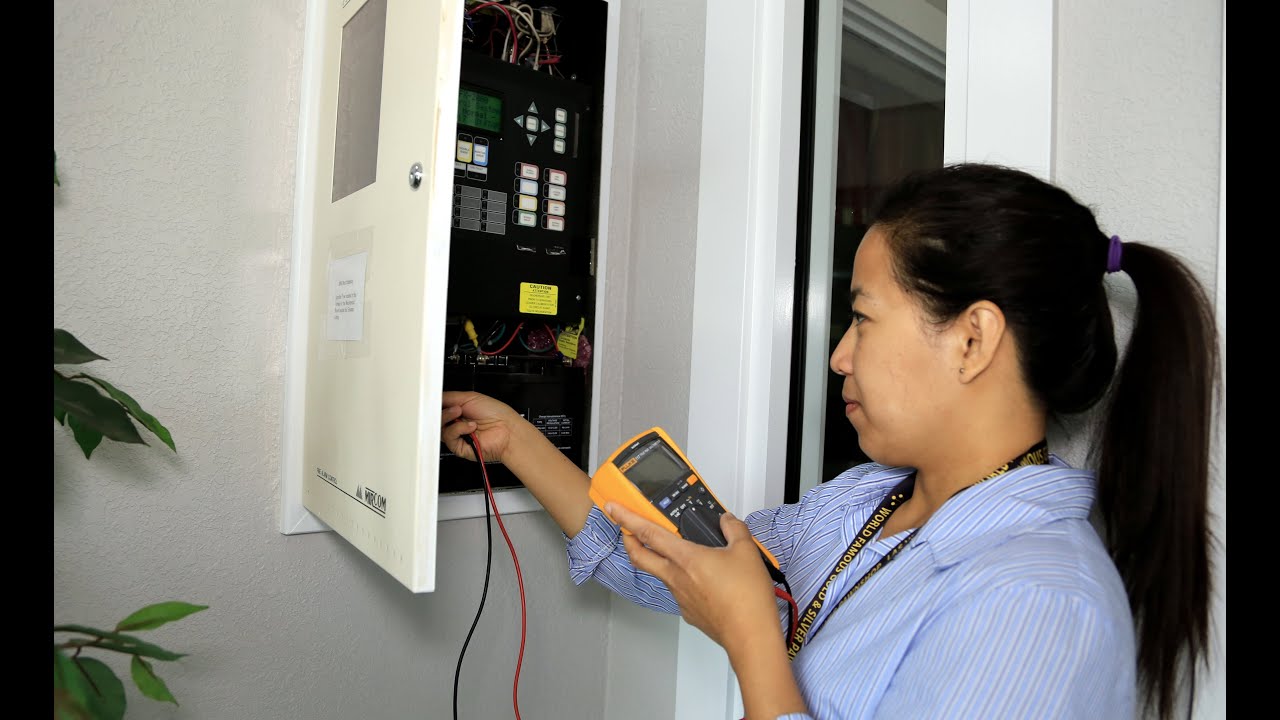 fire alarm panel brownout - YouTube