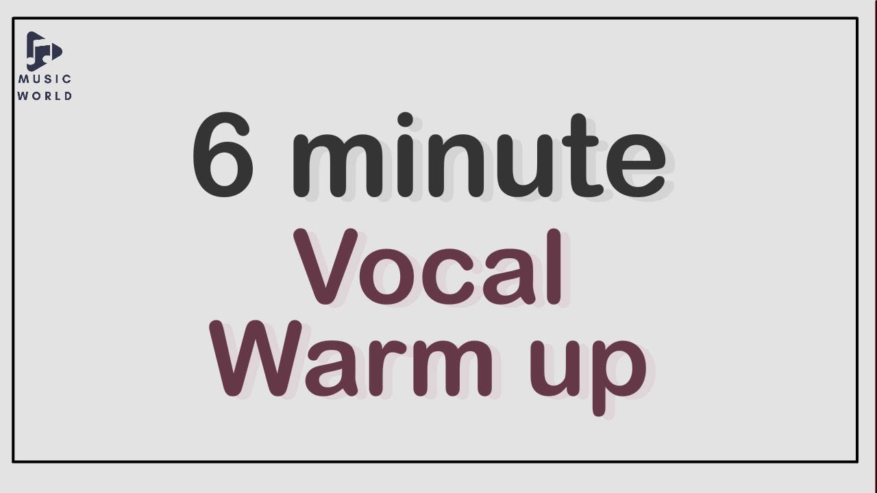 6 minute Vocal Warm Up, Singing Exercises, Music only | Music world ...
