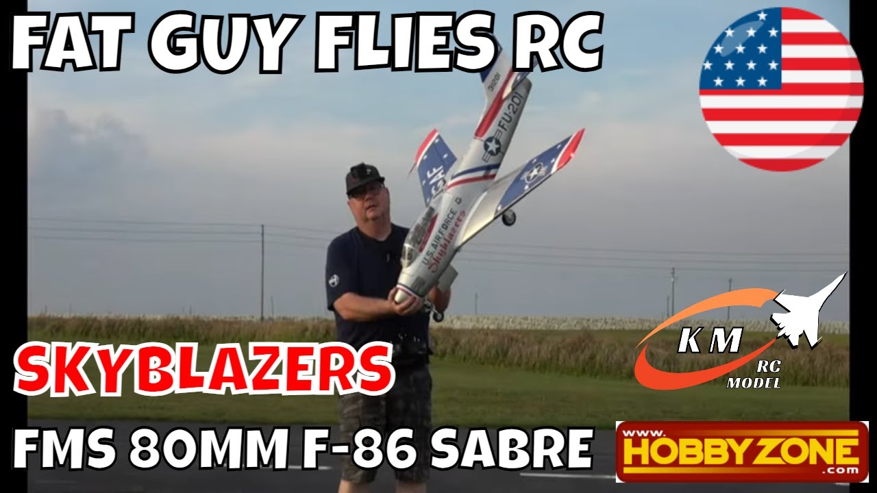 FMS F-86 80MM SKYBLAZERS MAN WHAT A JET!! by Fat Guy Flies RC - YouTube
